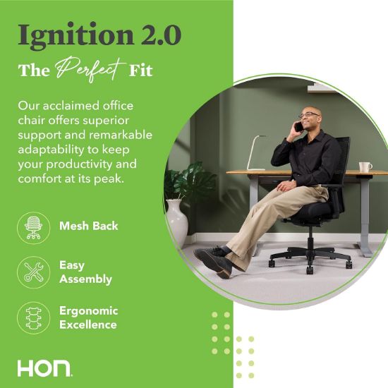 Choice Office Furniture. HON Ignition 2.0 Mesh Office Chair | Mid-Back ...