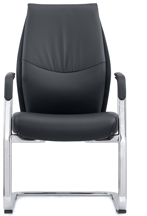 Black Leather Guest Chair with Arms | Choice Office Furniture