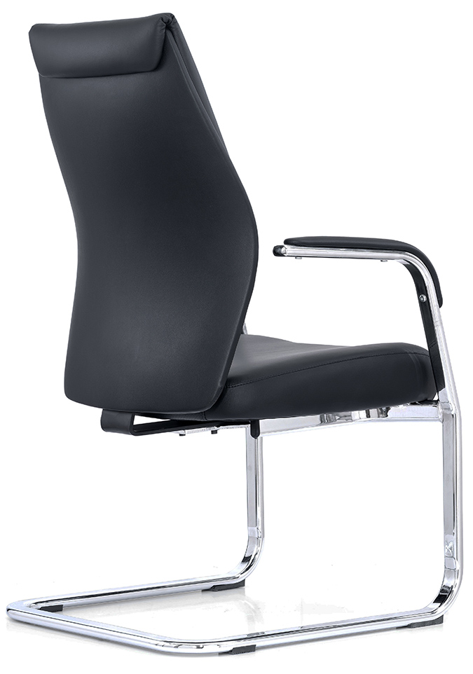 Black Leather Guest Chair with Arms | Choice Office Furniture
